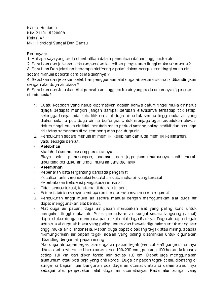 3 Hidrologi Sungai Dan Danau | PDF | Griya & Taman