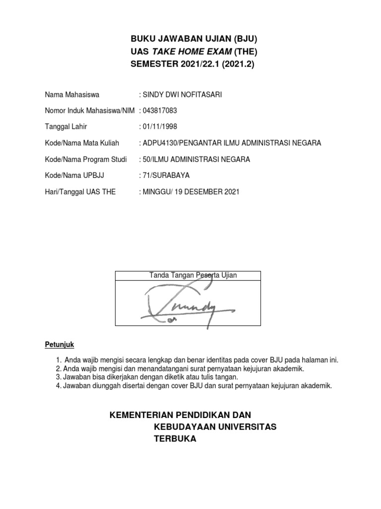BJU - Umum UAS ILMU ADMINISTRASI NEGARA | PDF | Karier & Perkembangan