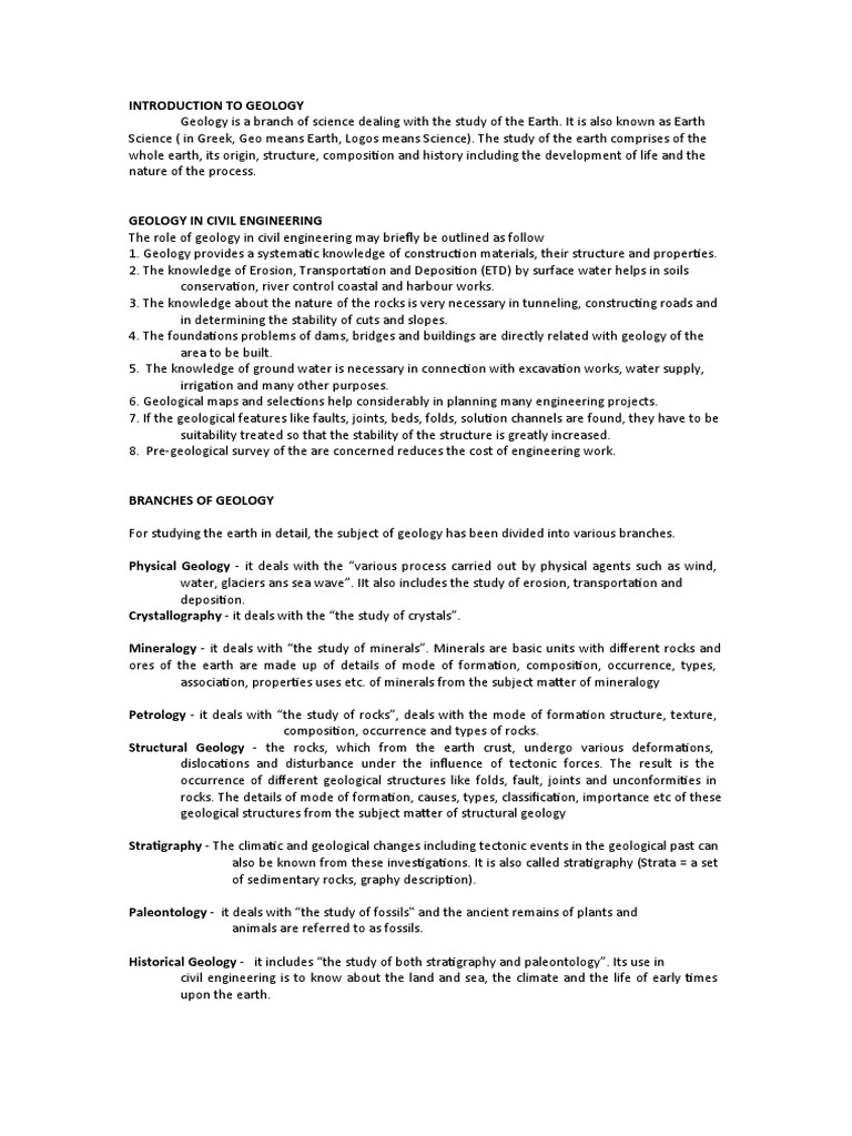 Geology in Civil Engineering - Ninin | PDF | Geology | Crust (Geology)