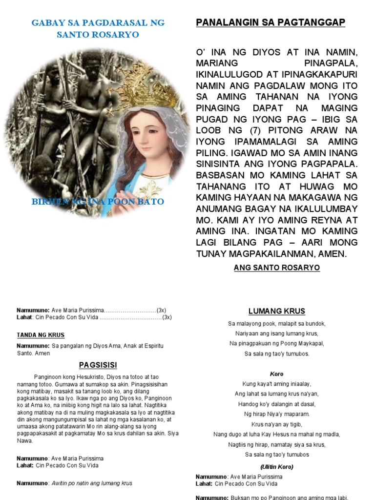 GABAY SA PAGDARASAL NG SANTO ROSARYO Landscape | PDF
