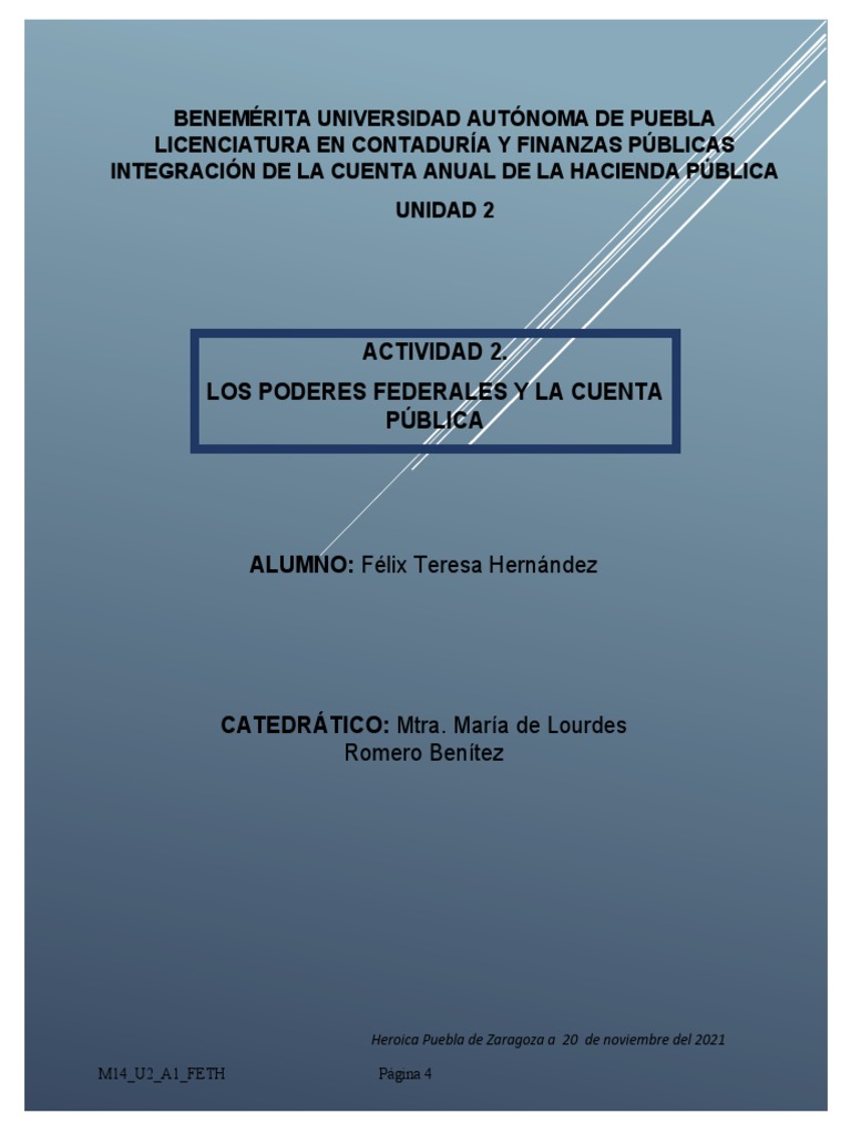 M14_U2_A2_FETH.docx | PDF | Presupuesto | Gobernancia
