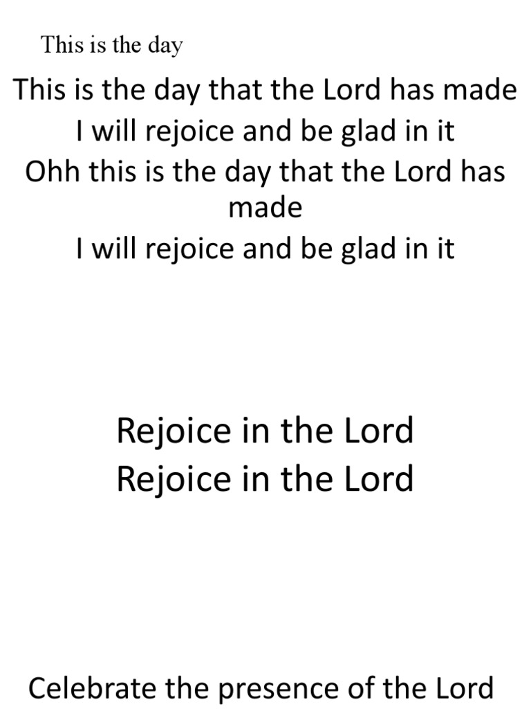 This Is the Day to Rejoice in Jesus | PDF | Glory (Religion ...