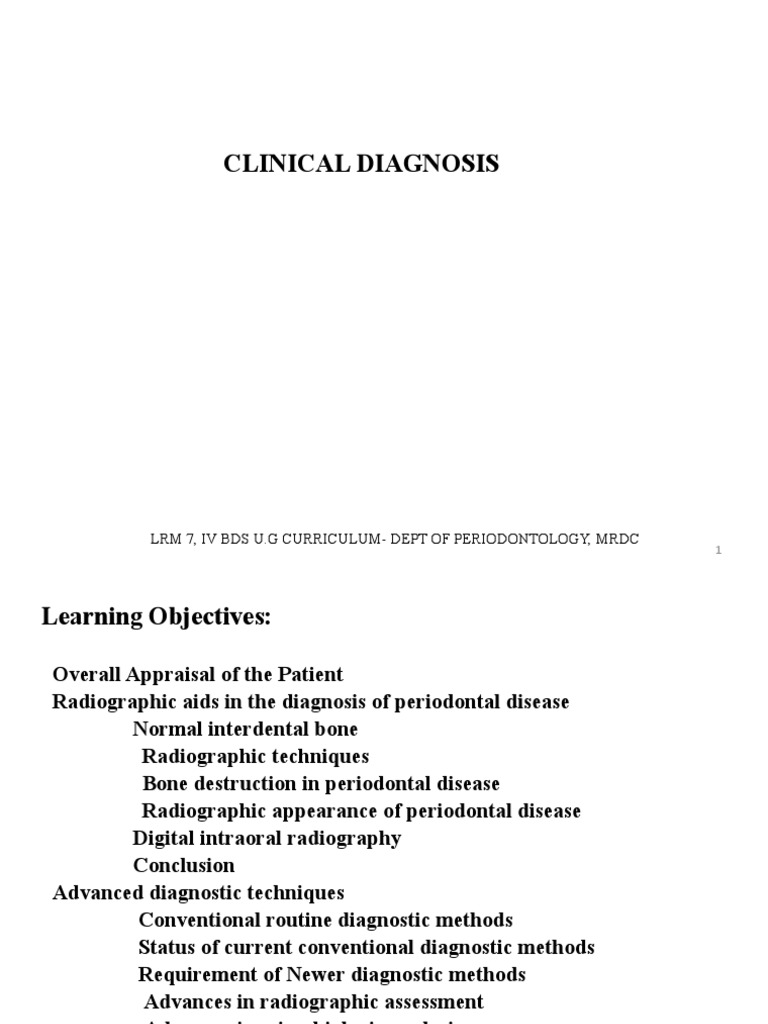 LRM 7 IV Clinical Diagnosis Diag | PDF | Periodontology ...