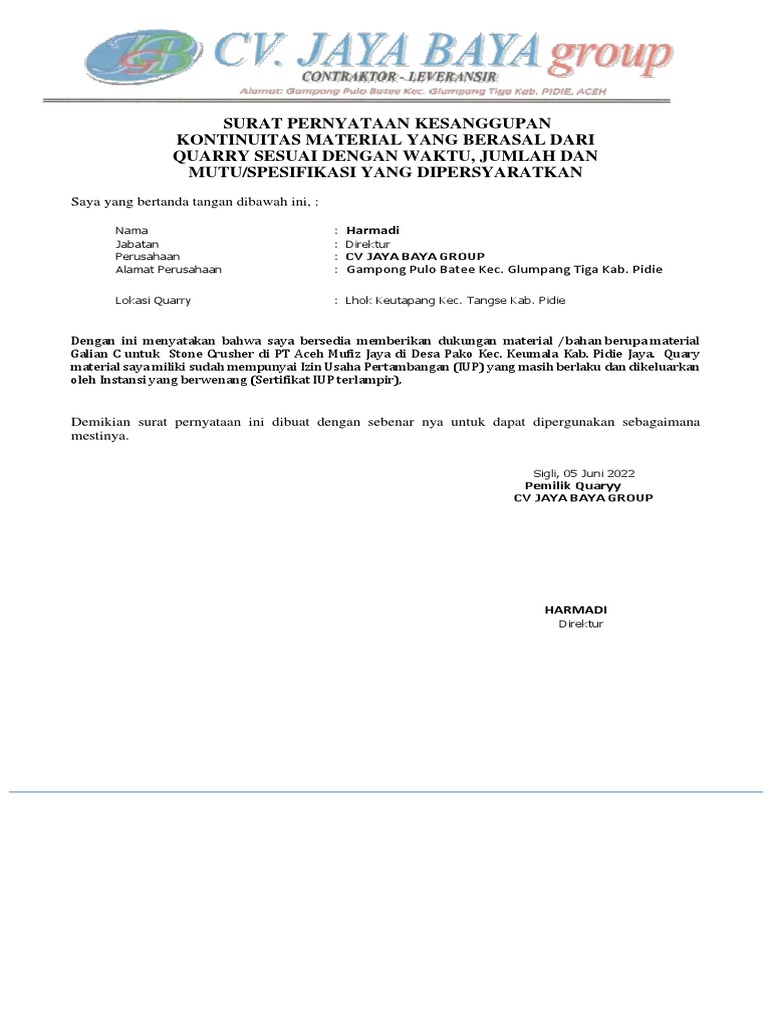 Salinan Surat Pernyataan Iup Pdf