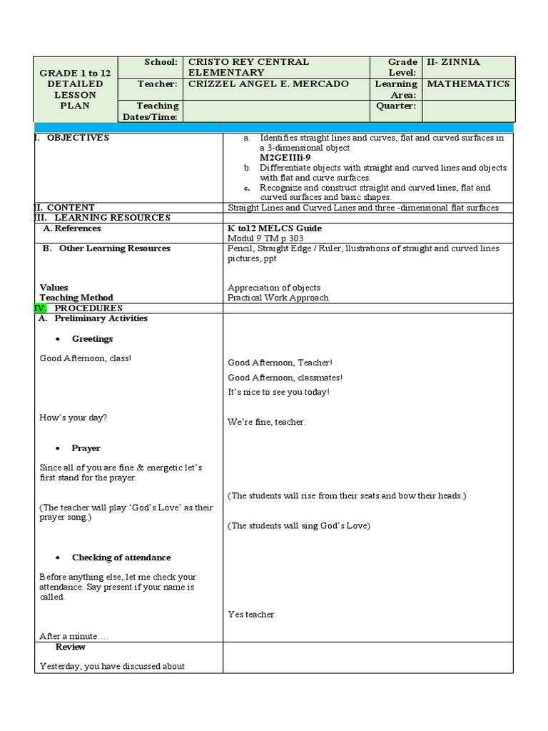 DLP - Straight Lines and Curved Lines and Three - Dimensional Flat Surfaces | PDF | Rectangle ...