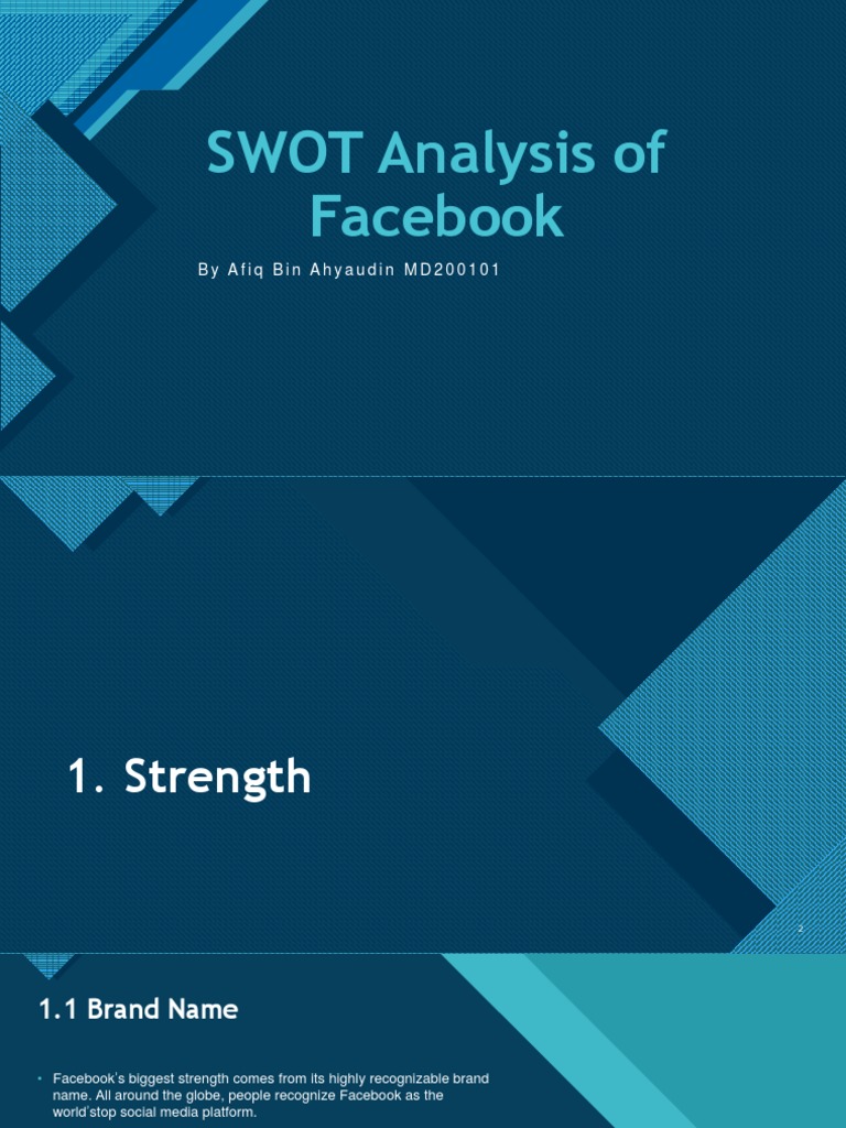 SWOT Analysis of Facebook Presentation | PDF | Facebook | Popular ...