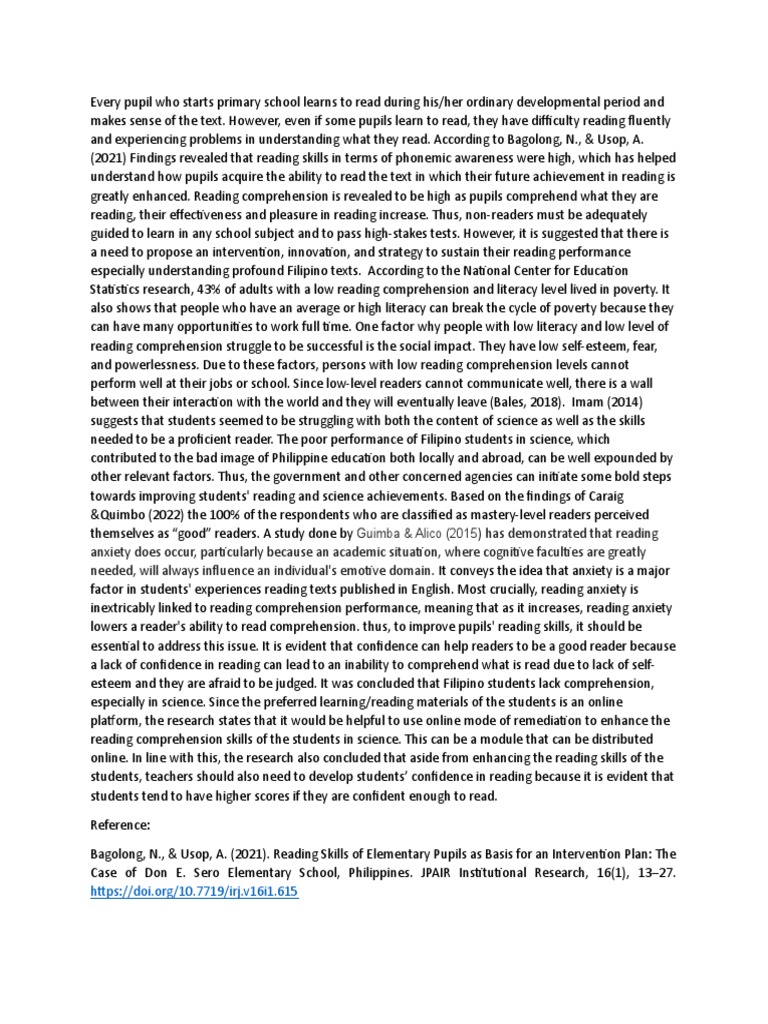 RRL - Youth Filipinos Low Reading Comp | PDF | Reading Comprehension ...