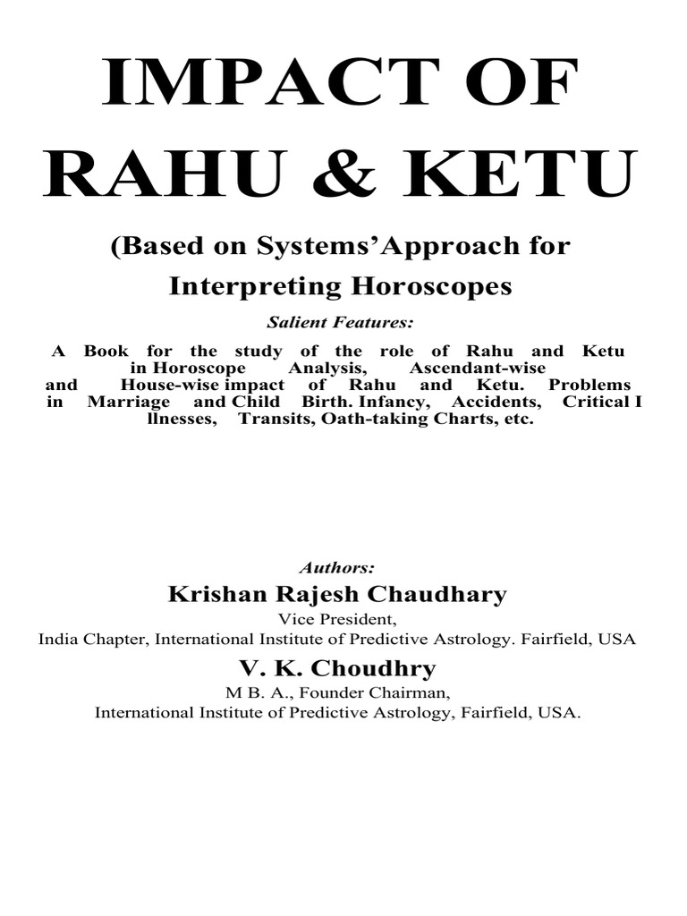 Jyotish - 2015 - V.K. Choudhry - Impact of Rahu and Ketu PDF | PDF | Planets In Astrology ...
