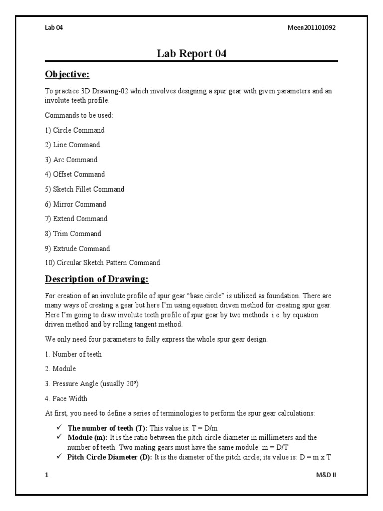 Lab Report 04 | PDF | Gear | Circle Lab Report 04 | PDF | Gear | Circle