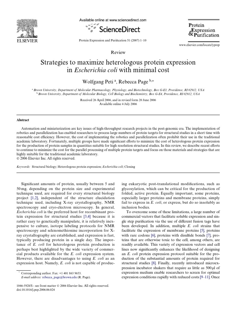 Strategies To Maximize Heterologous Protein Expression Pdf Vector Molecular Biology Proteins