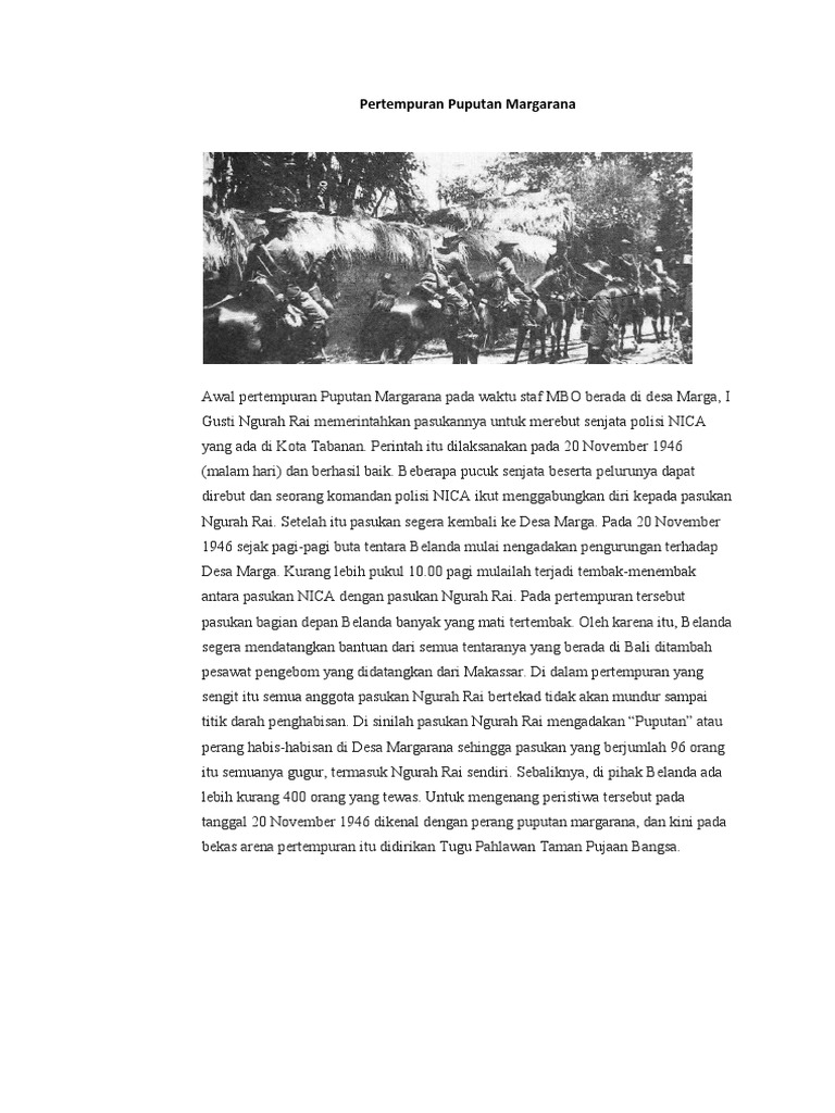 Pertempuran Puputan Margarana | PDF