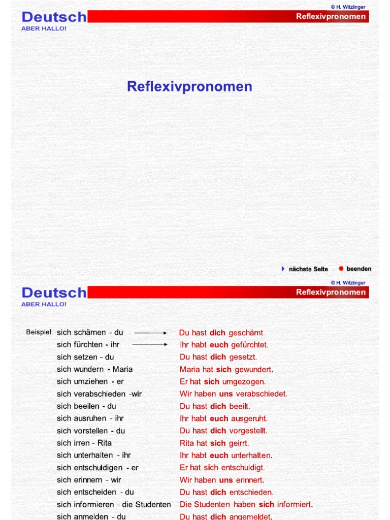 Reflexivpronomen PDF | PDF