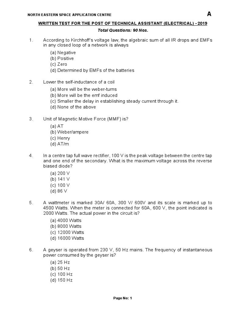 TA02 Electrical Set A PDF | PDF | Transformer | Diode