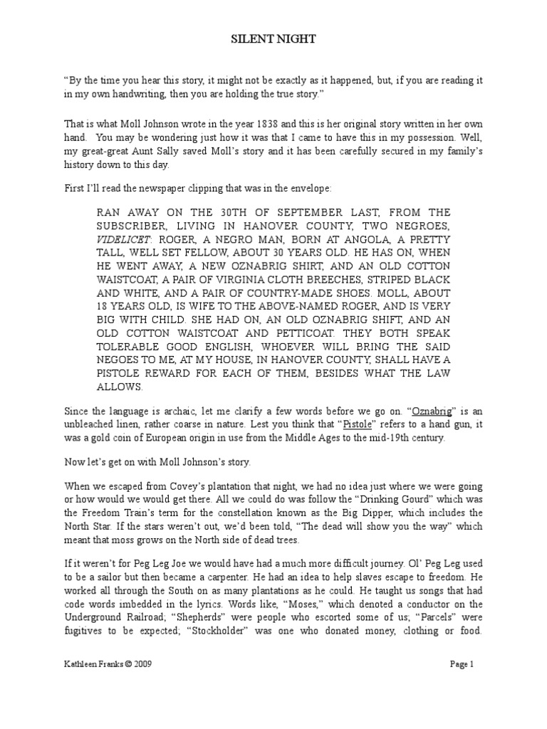 Silent Night: Videlicet: Roger, A Negro Man, Born at Angola, A Pretty ...