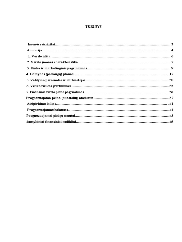 Kavine Verslo Planas Ir Verslo Ideja (Mokslobaze - LT) | PDF