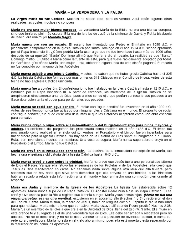 María - La Verdadera y La Falsa | PDF | María, madre de Jesús | Iglesia ...