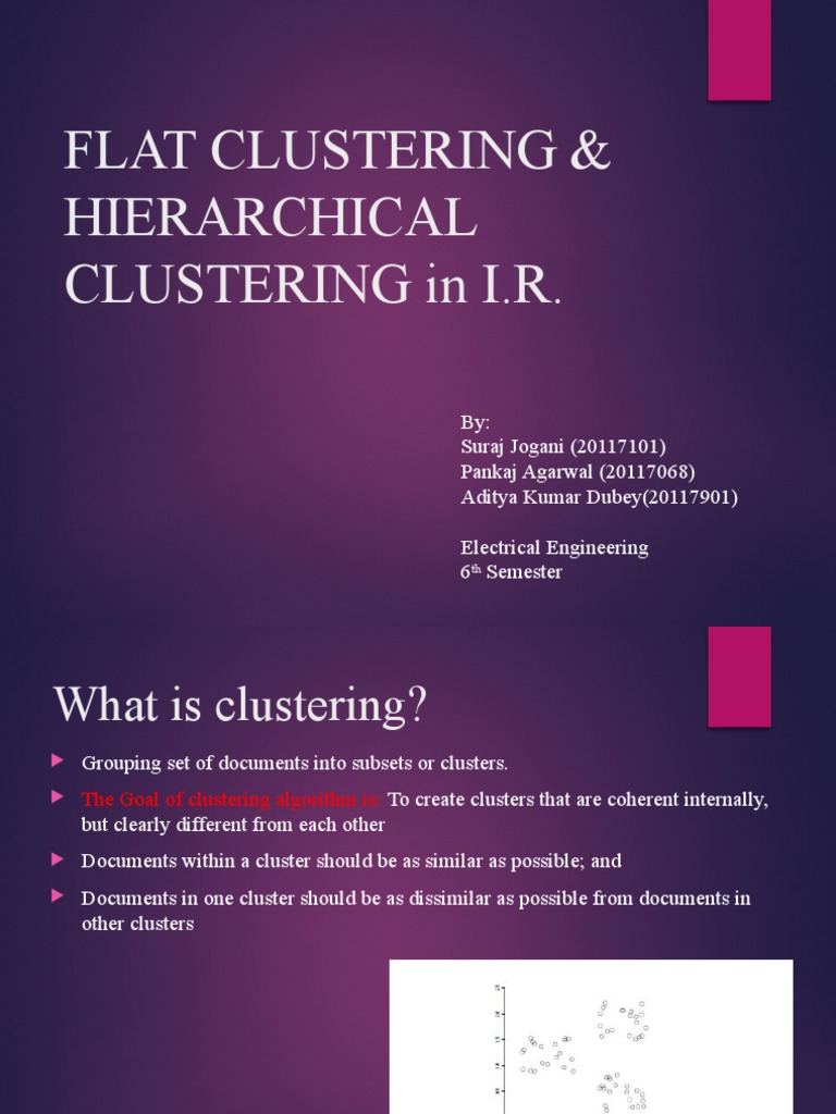 Flat Clustering & Hierarchical Clustering in I.R | PDF | Cluster ...