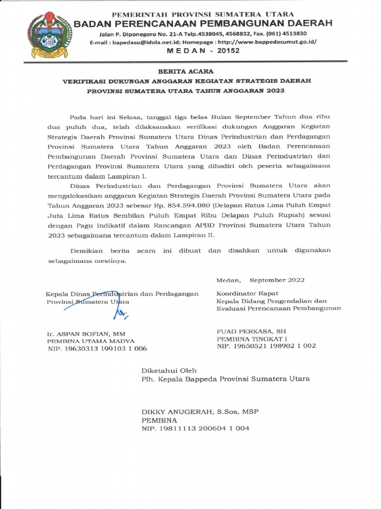 Ba KSD Disperindag T.A. 2023 | PDF