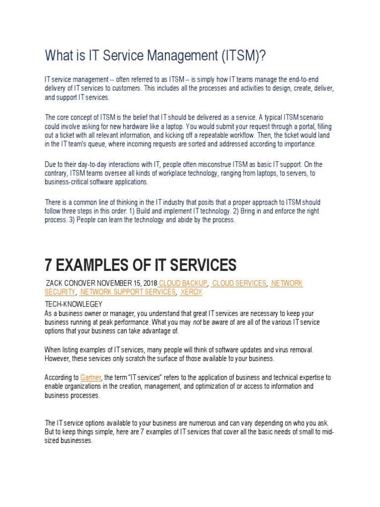 What Is IT Service Management | PDF
