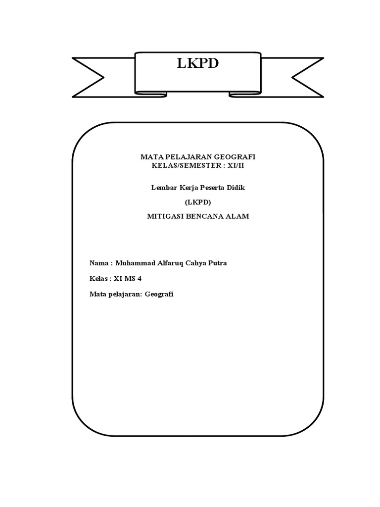 LKPD Mitigasi Bencana Muhammad Alfaruq Cahya Putra | PDF