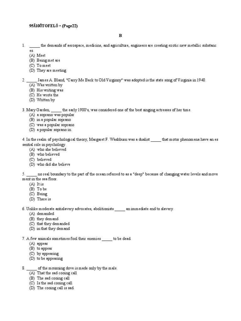 Tofel Reading Comprehension Practice Questions | PDF | Water | Sun