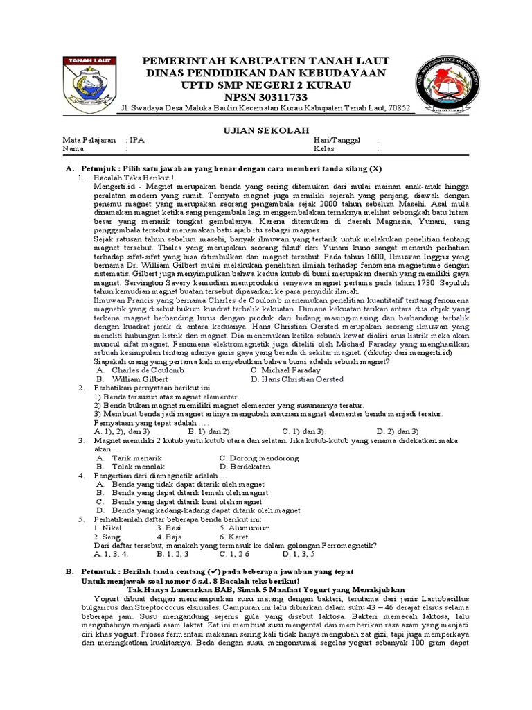 Soal Us Ipa Kelas Ix | PDF