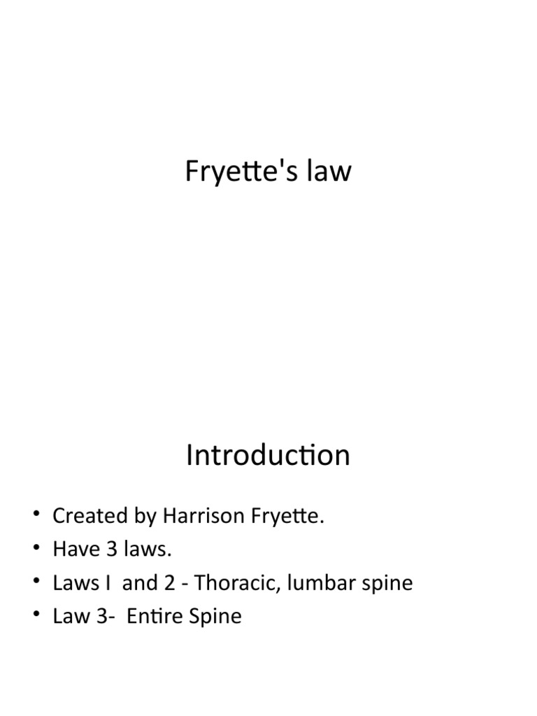 Fryette's Laws and Articular Neurology | PDF | Vertebral Column ...