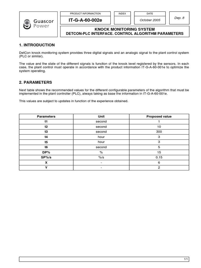 DETCON PARAMETERS | PDF