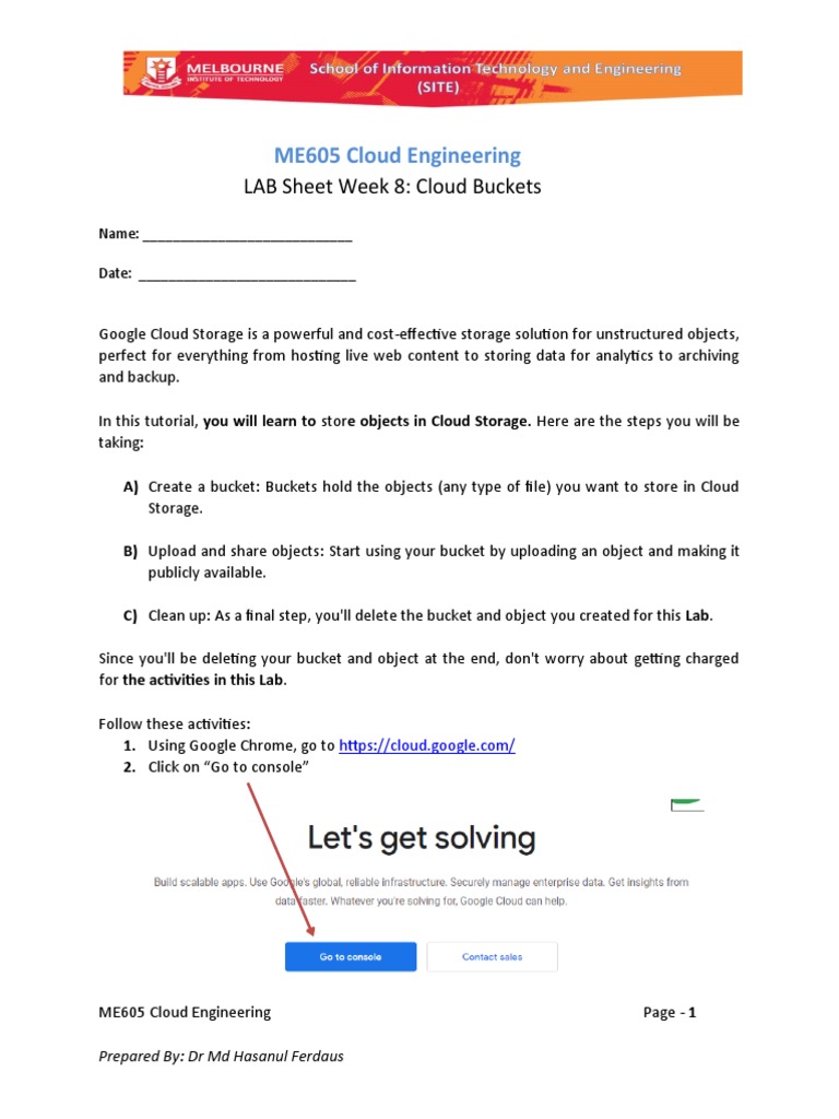 Lab 8-Google Cloud Storage-Cloud Buckets | PDF | Business | Computers