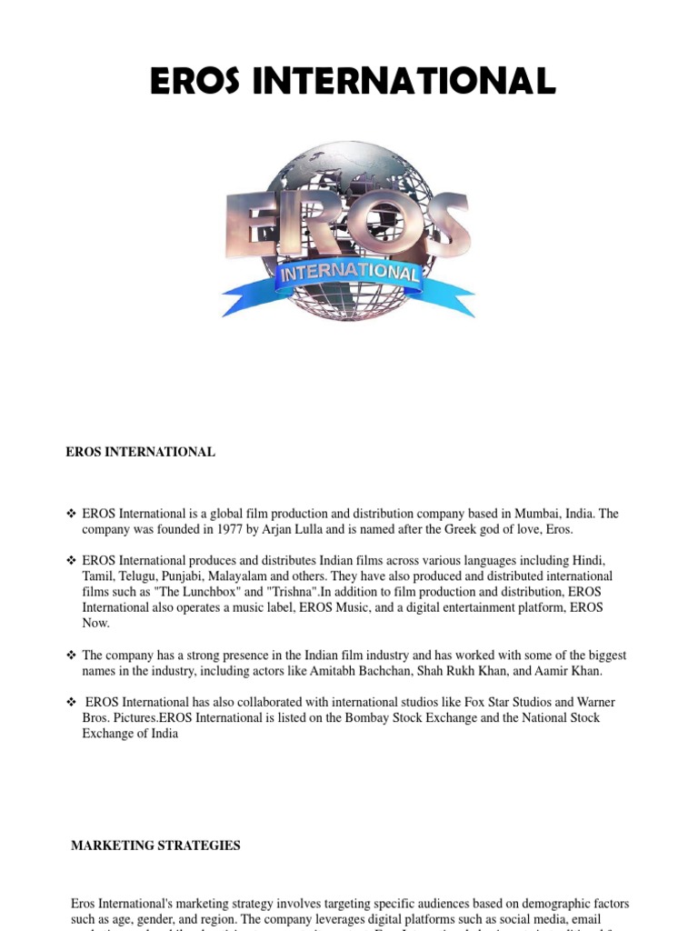 Eros International | PDF | Cinema Of India | Communication