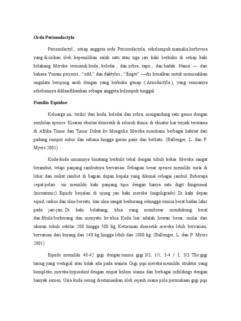 Ordo Perissodactyla | PDF