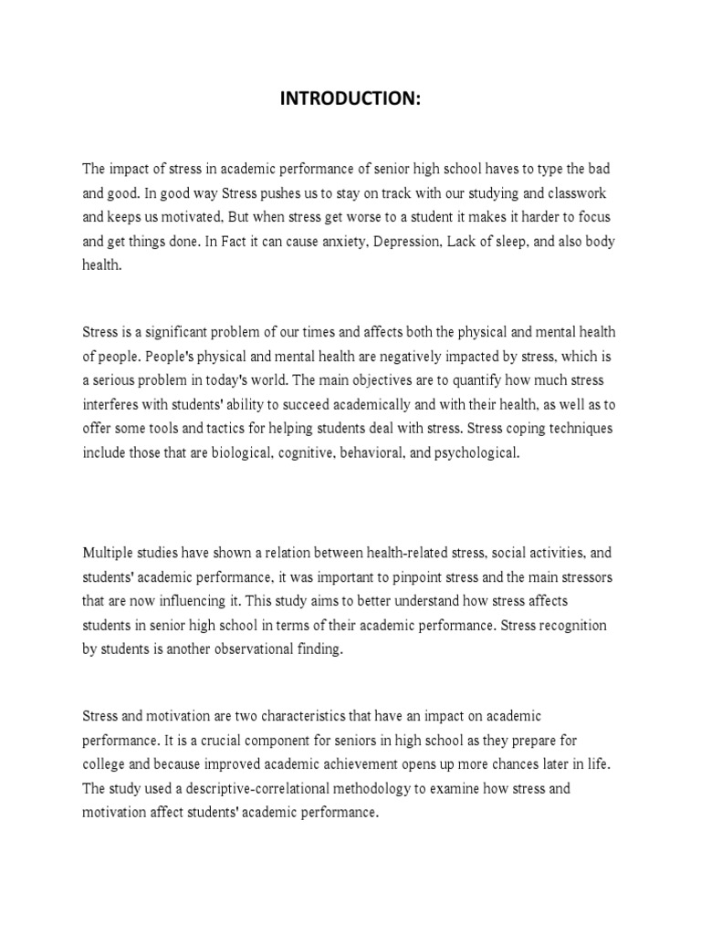 Introduction (PR) | PDF | Stress (Biology) | Motivational