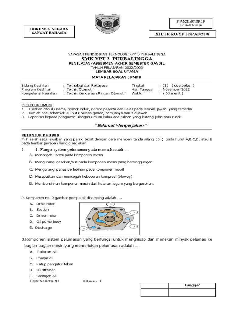 Soal PMKR Utama Ganjil 2022 | PDF