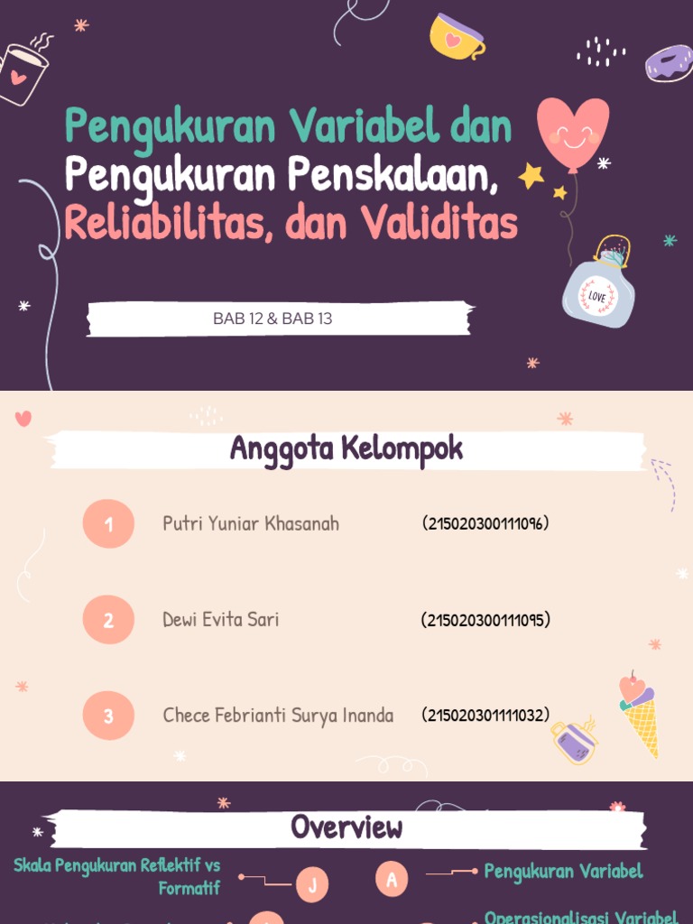 Pengukuran Variabel Dan Pengukuran Penskalaan, Reliabilitas, Dan Validitas (BAB 12 & 13) | PDF