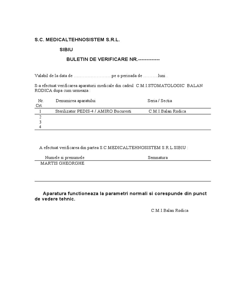 Buletin Verificare | PDF