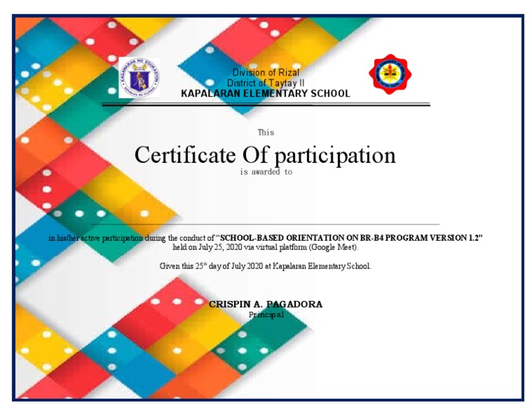 Certificate of Participation (BRB4) | PDF