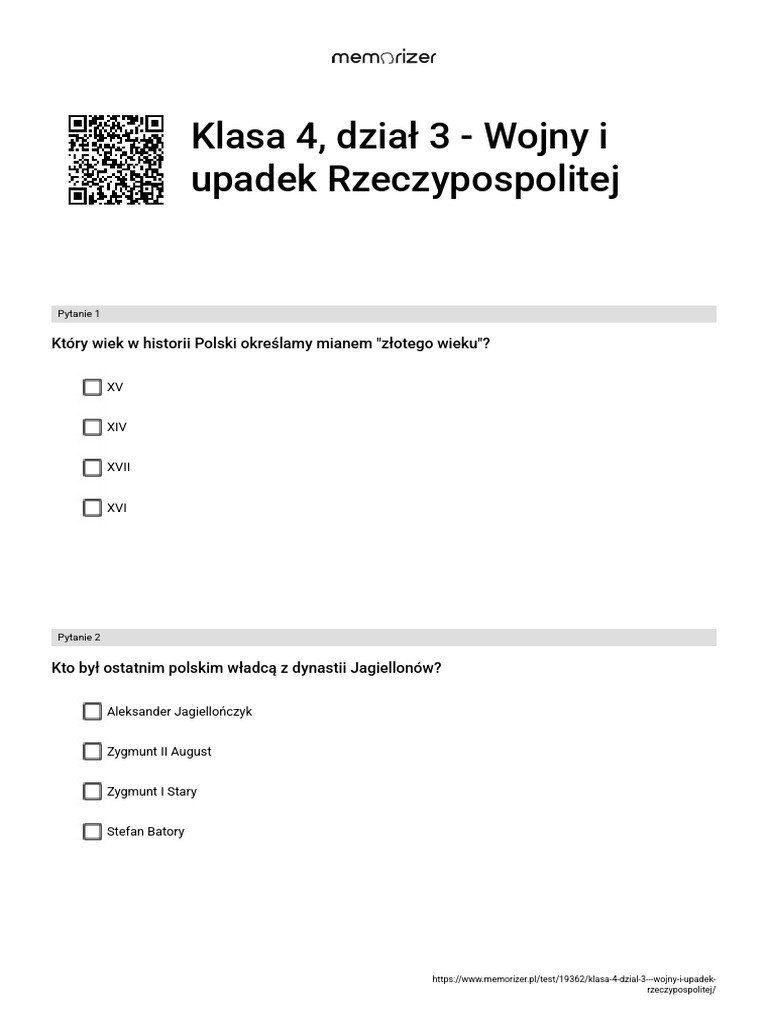 Klasa 4 Dział 3 Wojny I Upadek Rzeczypospolitej Rozwiąż Pdf