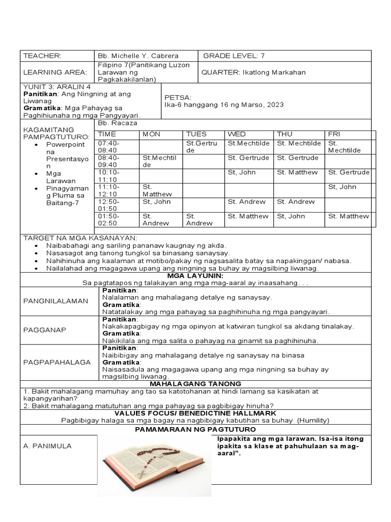 Modular Plan Lesson 2 | PDF