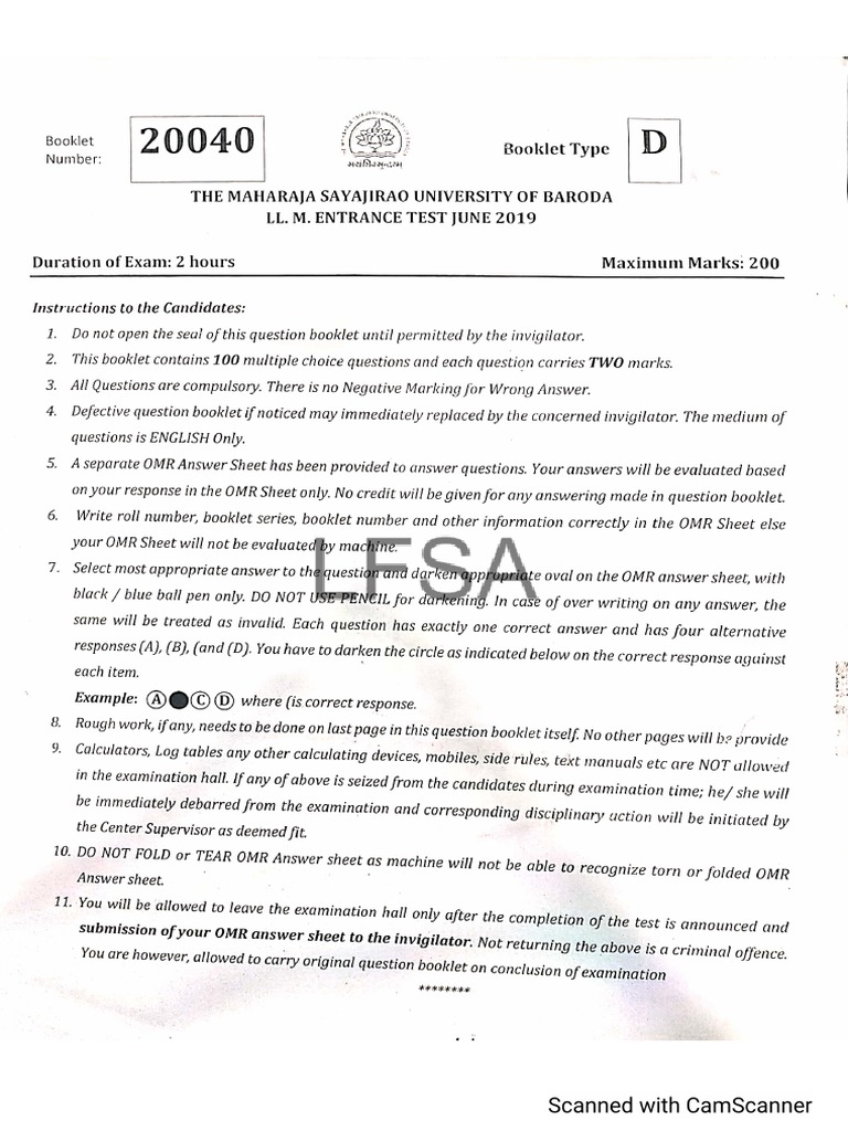 LFSA LLM Entrance PDF | PDF