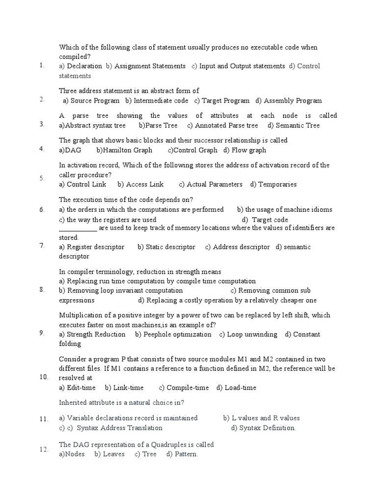 Cat-2 QB | PDF | Programming | Computer Program