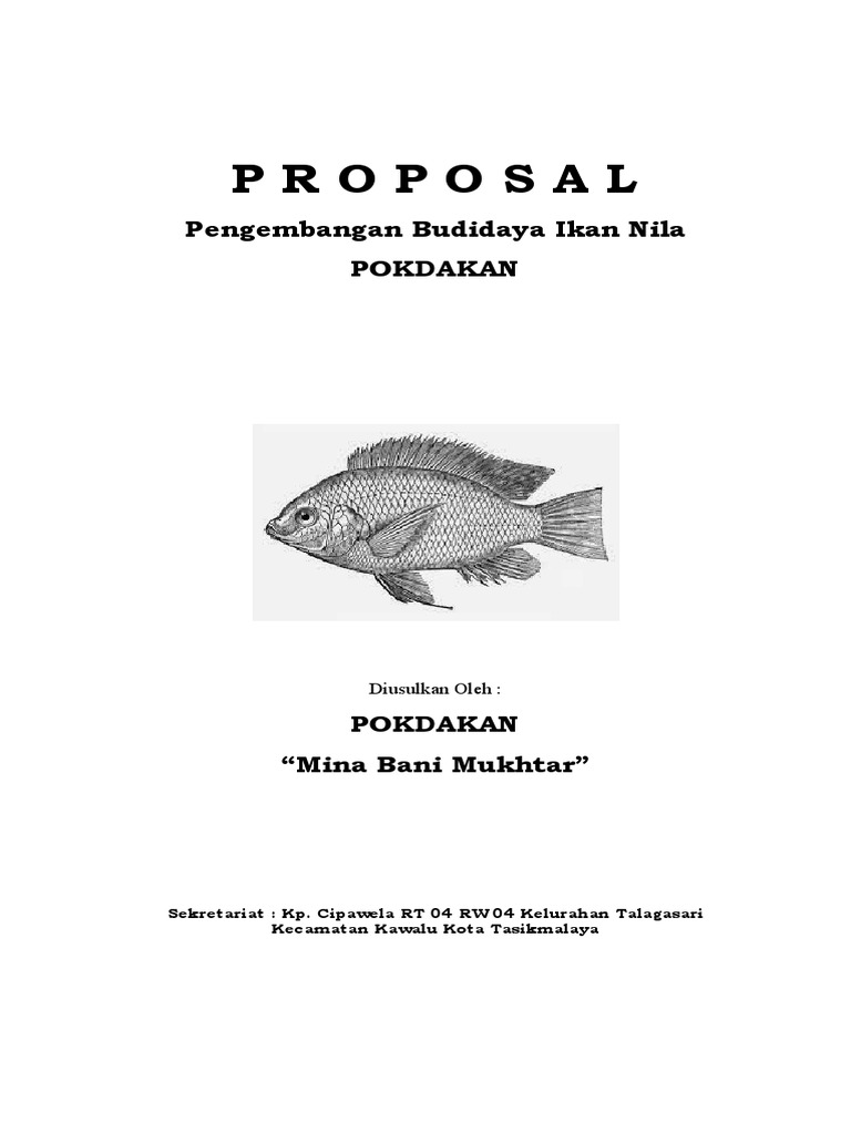 PROPOSAL - Pengembangan Budidaya Ikan Nila POKDAKAN | PDF