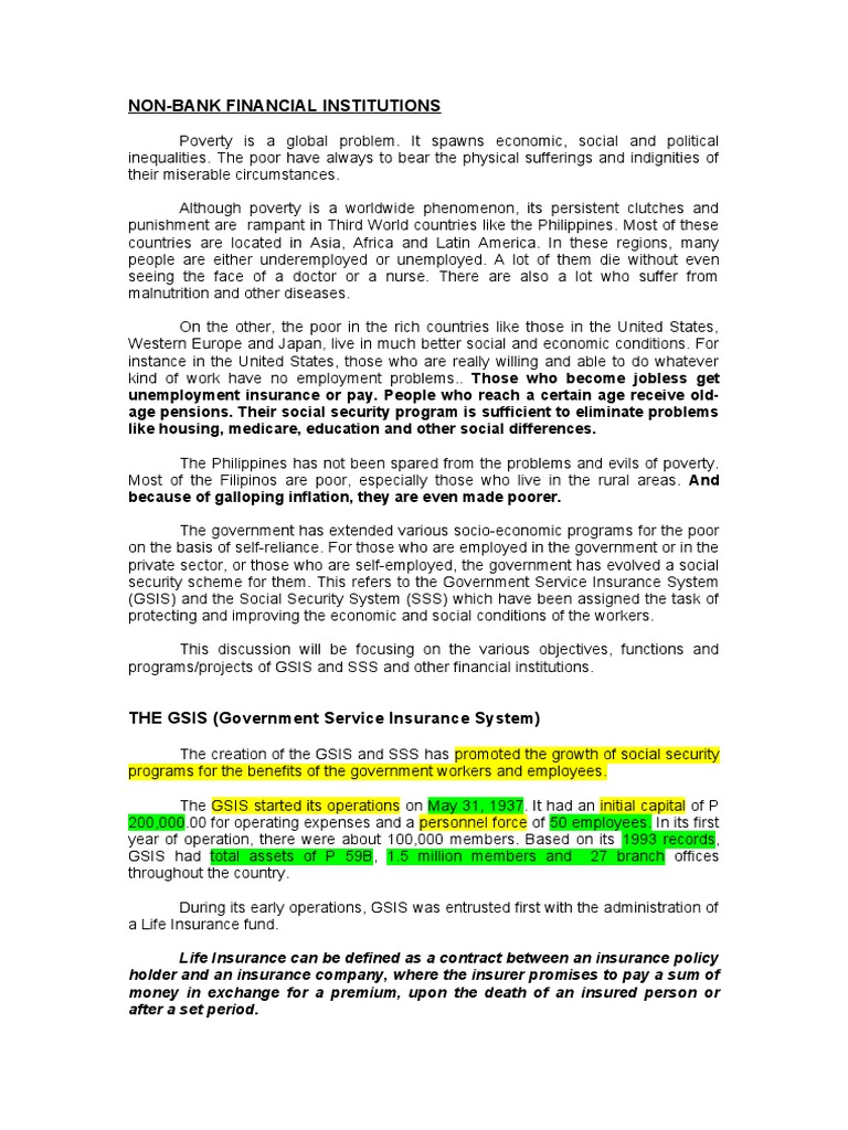 Non-Bank Financial Institutions | PDF | Welfare | Business