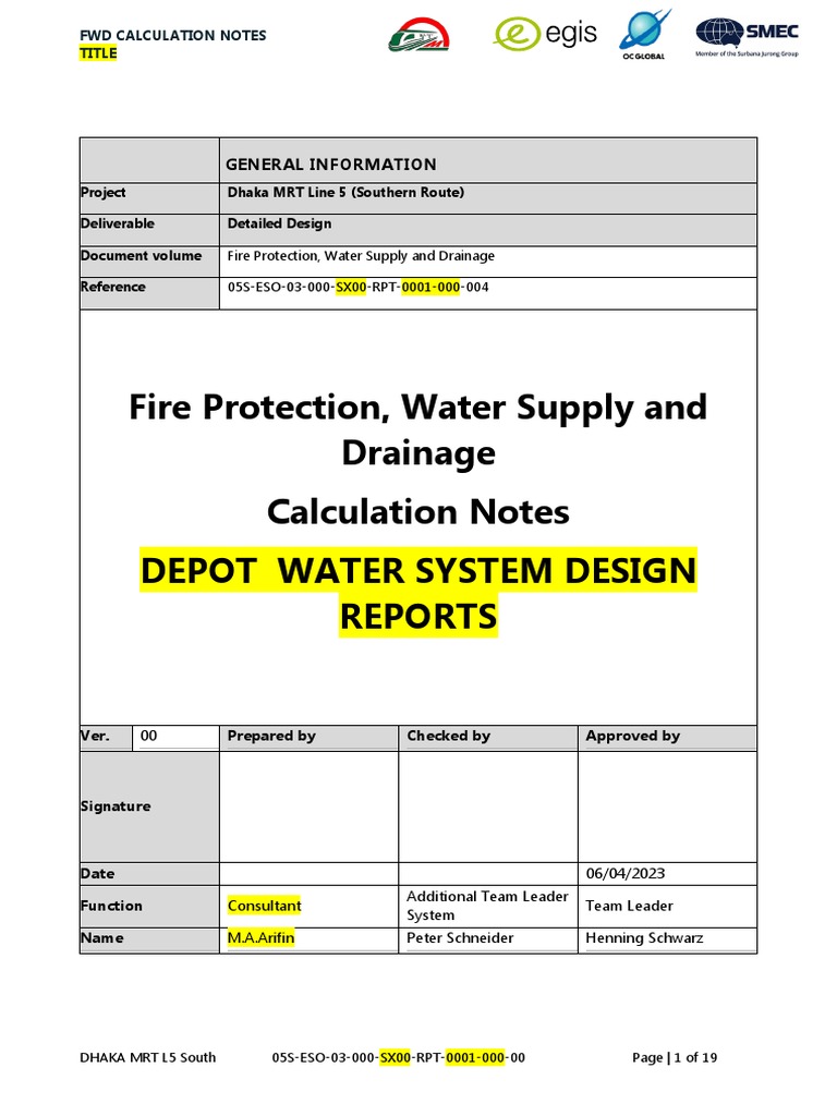 Depot Water System Design Reports | PDF | Sewage Treatment | Water