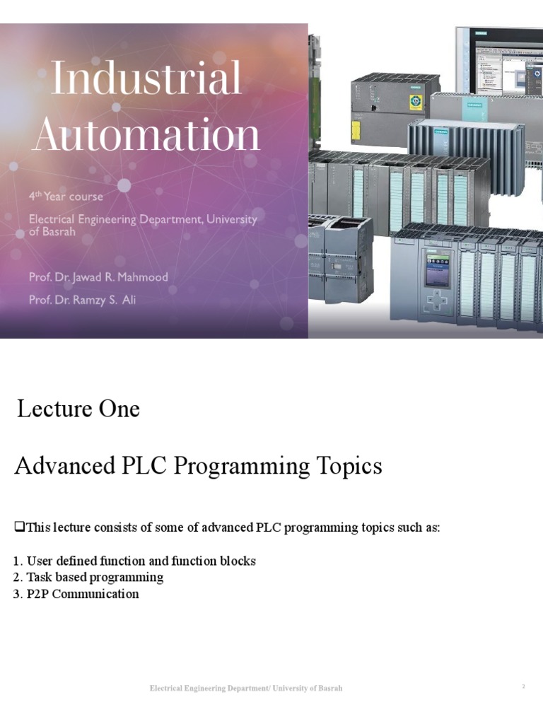 Lec1 - Programmable Logic Controller PLC PDF | PDF | Programmable Logic Controller | Computer ...