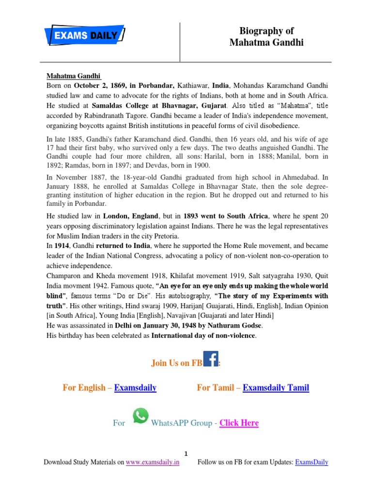 Mahatma Gandhi PDF | PDF | Mahatma Gandhi | British India