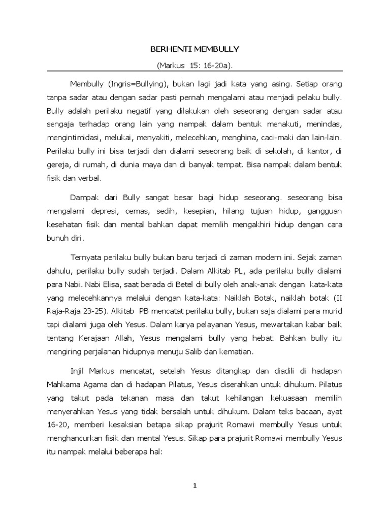 BERHENTI MEMBULLY | PDF
