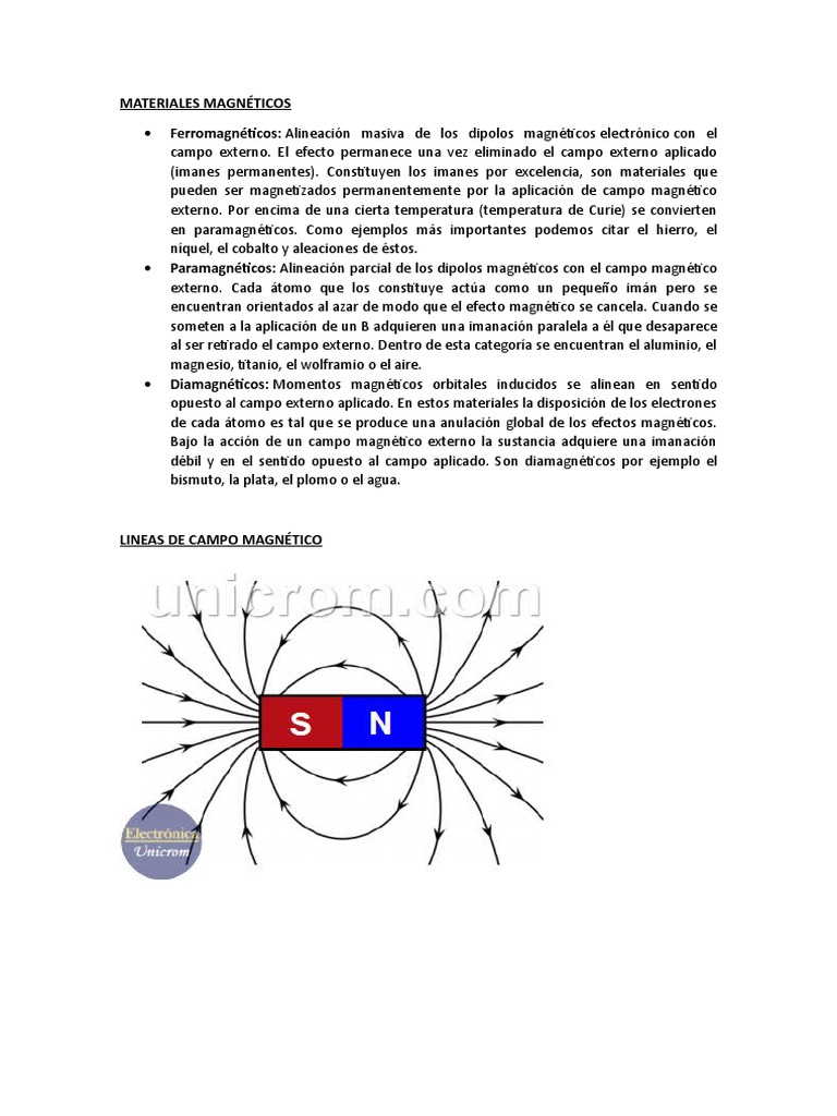 Tipos de Materiales Magnéticos | PDF