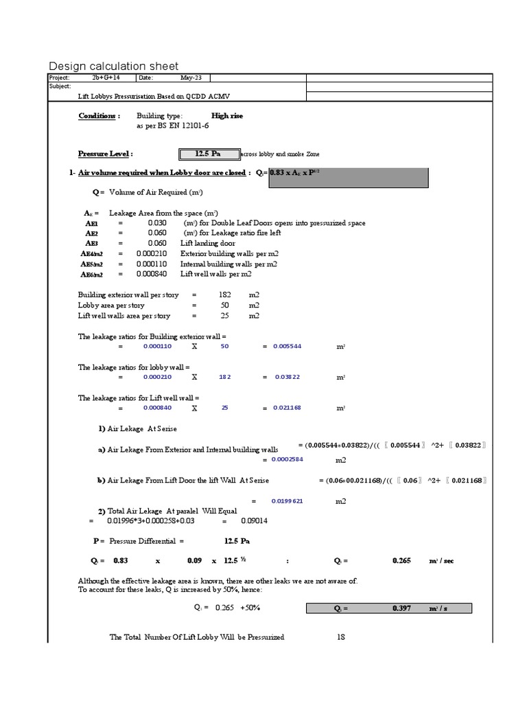 Lobby Pressurization | PDF | Leak | Chemical Engineering
