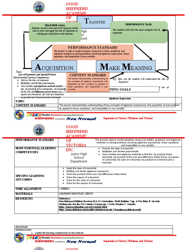 Lesson-Plan W7 | PDF | Equations | Learning
