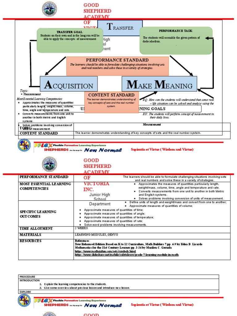 Lesson-Plan W5 | PDF | Learning | Measurement